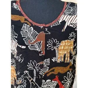 Aimee D | Tops | Aimee D Petites African Safari Animal Print Button ...